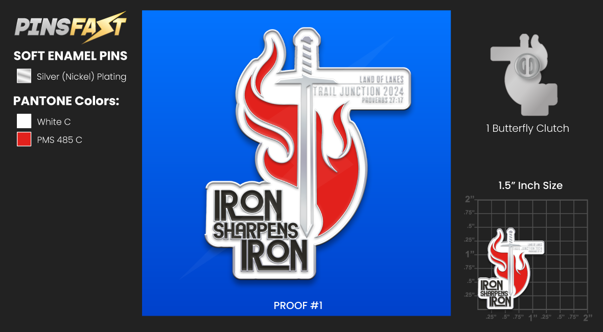 Iron Sharpens Iron Lapel Pins 11/05/2024 - Pins Fast